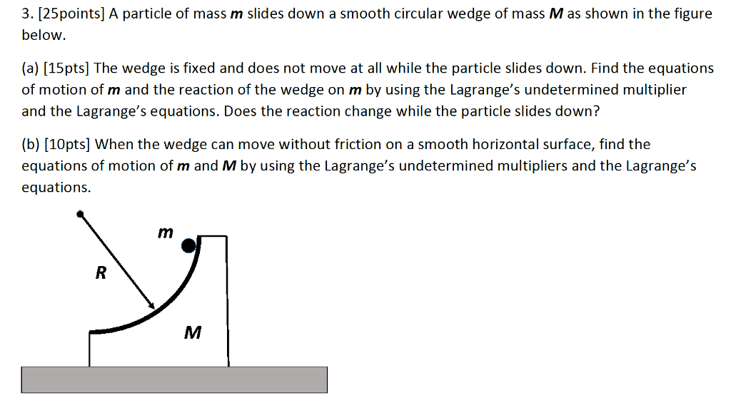 Solved A particle of mass m slides down a smooth circular | Chegg.com Solved A particle of mass m slides down a smooth circular | Chegg.com
