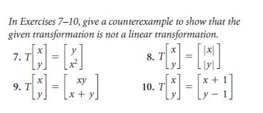 Solved In Exercises 7-10, give a counterexample to show that | Chegg.com