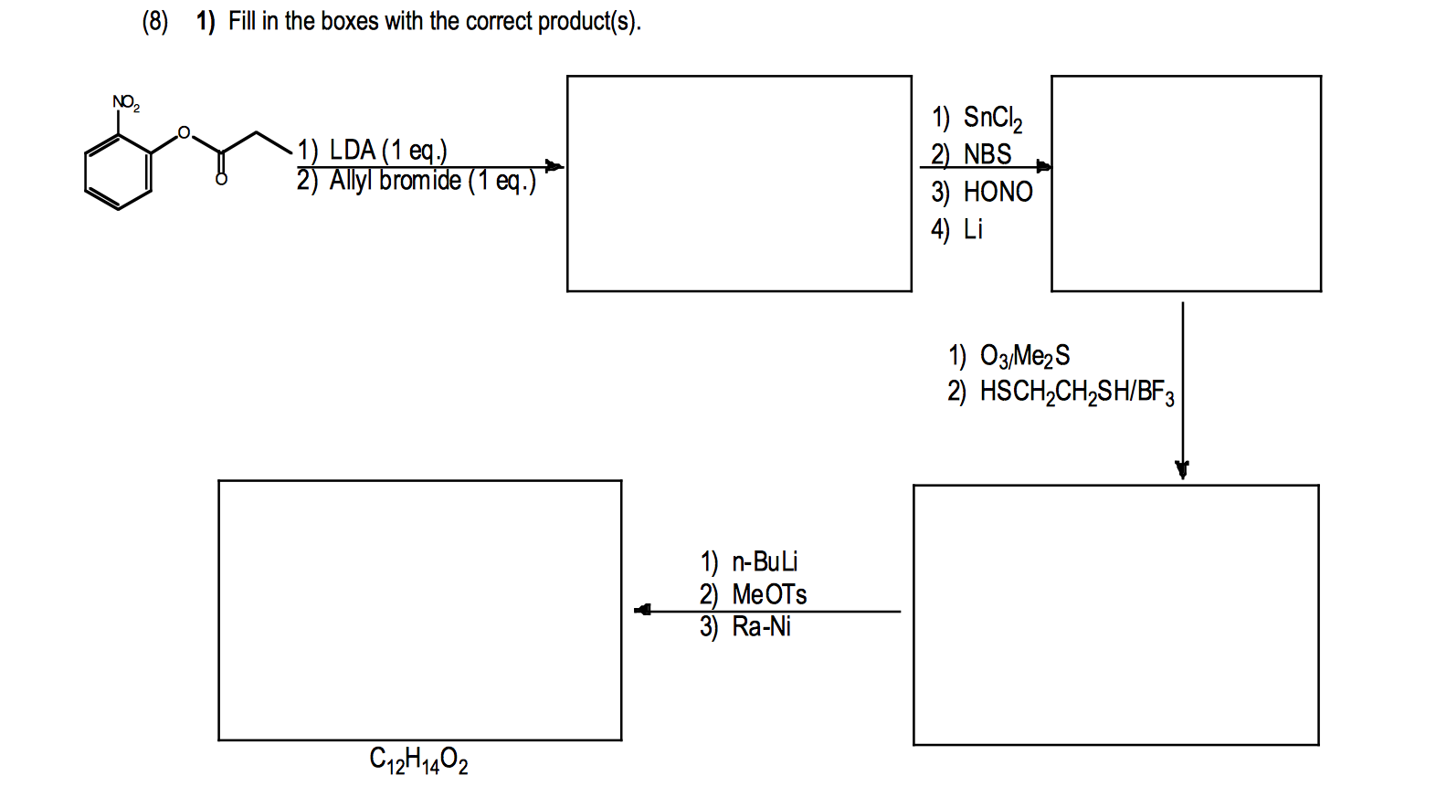 Solved Fill in the boxes with the correct product(s). | Chegg.com