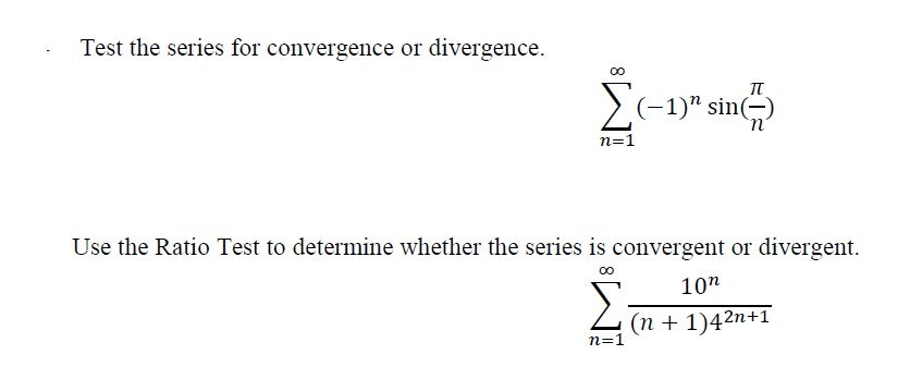 Solved Test the series for convergence or divergence. 1)" | Chegg.com