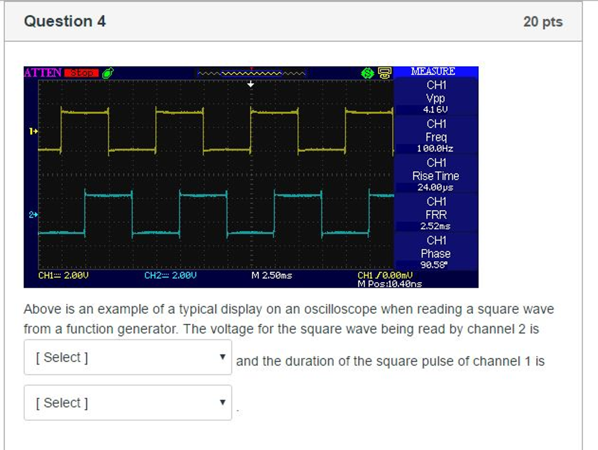 Solved Above is an example of a typical display on an | Chegg.com