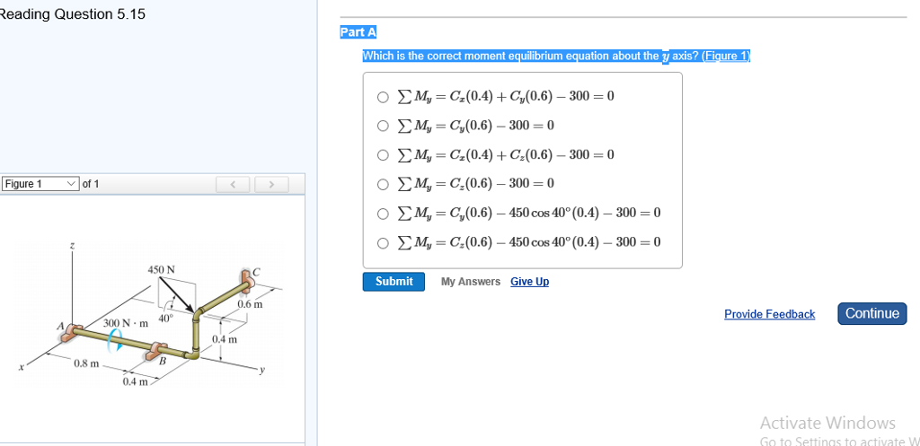 Solved Which is the correct moment equilibrium equation | Chegg.com