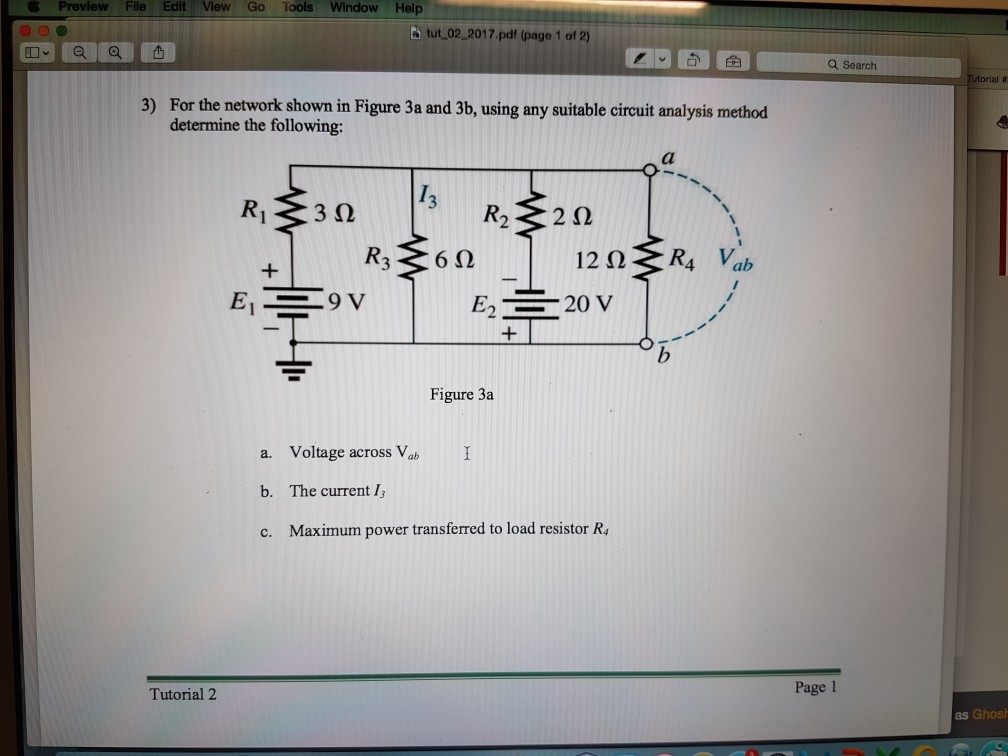 Solved For the network shown in Figure 3a and 3b, using any | Chegg.com