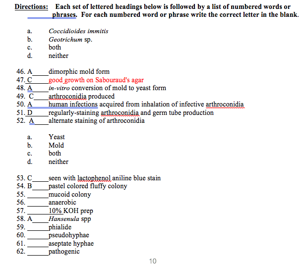 Solved Directions: Each set of lettered headings below is | Chegg.com