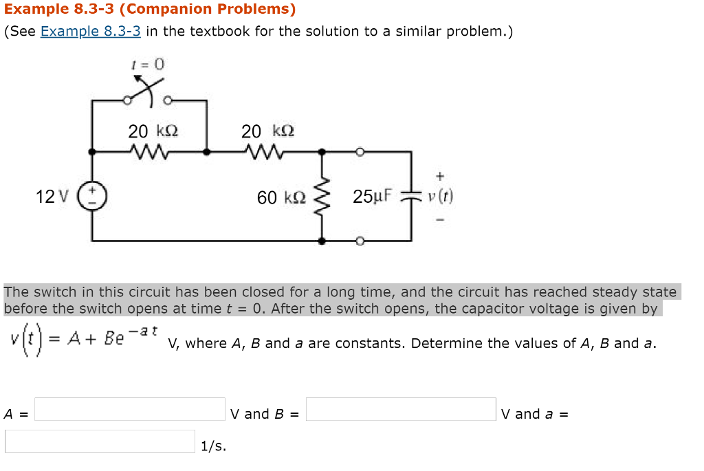 Solved Example 8.3-3 (Companion Problems) (See Example 8.3-3 | Chegg.com