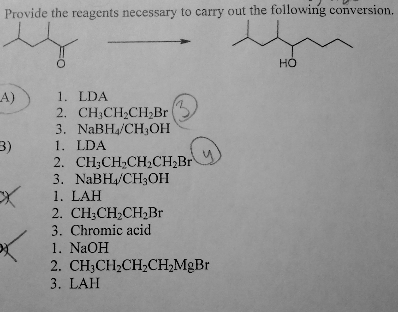 Solved Provide the reagents necessary to carry out the | Chegg.com
