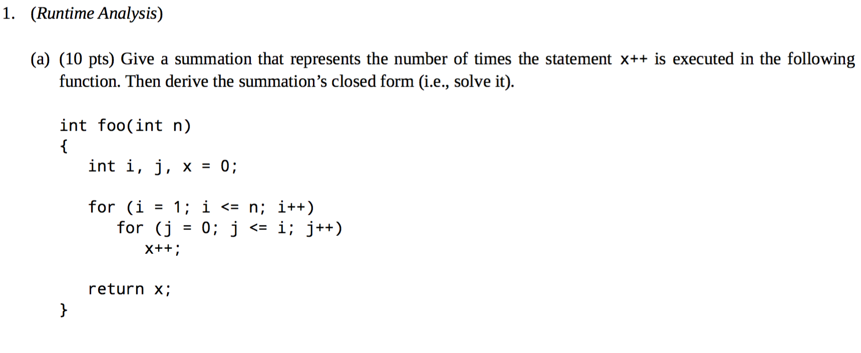 Solved Give a summation that represents the number of times | Chegg.com