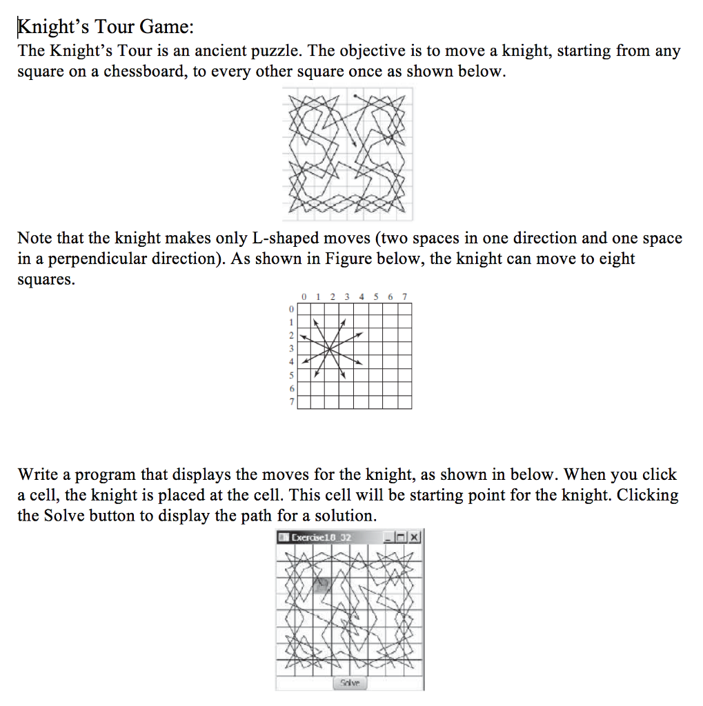 Solved The Knight's Tour is an ancient puzzle. The objective | Chegg.com