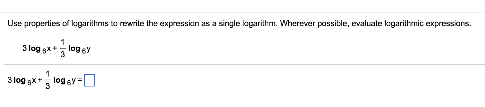 Solved Use properties of logarithms to rewrite the | Chegg.com