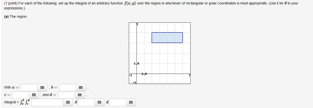 Solved For each of the following, set up the integral of a | Chegg.com