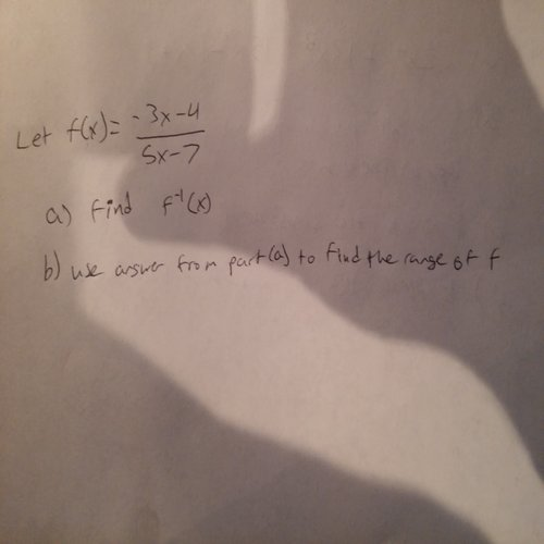 Solved Let f(x) = -3x - 4/5x - 7 Find f -1 (x) use answer | Chegg.com