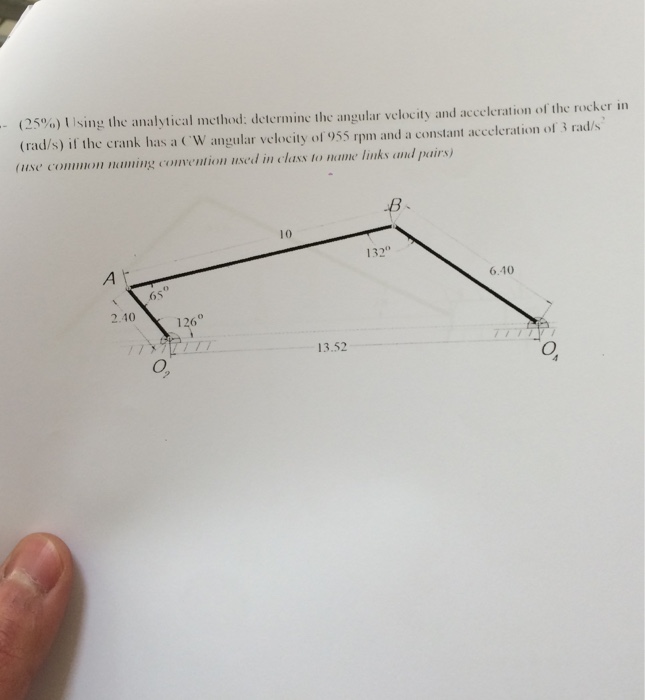 Solved Using the analytical method: determine the angular | Chegg.com