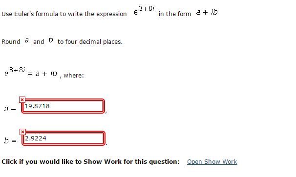 Solved Use Euler's formula to write the expression e^3 + 8i | Chegg.com