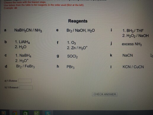 Solved choose reagents from the table for conversion of the | Chegg.com