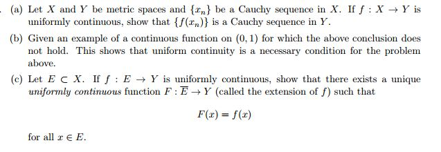 Solved Let times and Y be metric spaces and {x_n} be a | Chegg.com