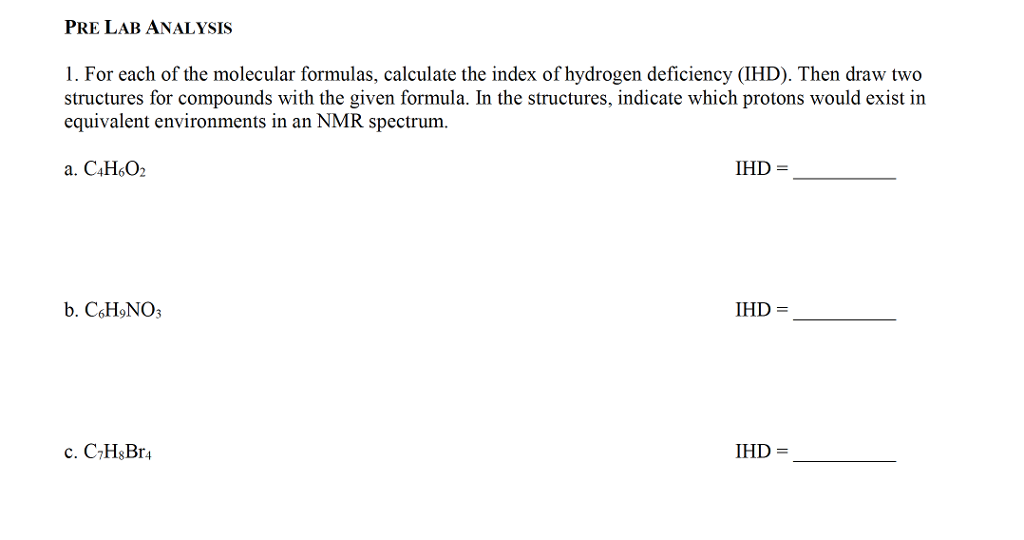 Solved PRE LAB ANALYsIsS 1. For each of the molecular | Chegg.com