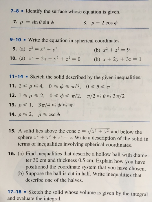 Solved Identify The Surface Whose Equation Is Given Rho