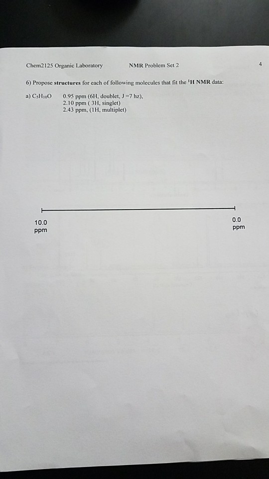 Solved Chem2125 Organic Laboratory 6) Propose structures for | Chegg.com