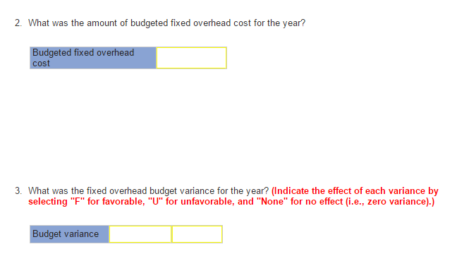 Solved Exercise 10A-5 Using Fixed Overhead Variances | Chegg.com