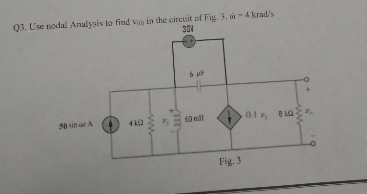 Solved Use nodal Analysis to find v(0) in the circuit of | Chegg.com