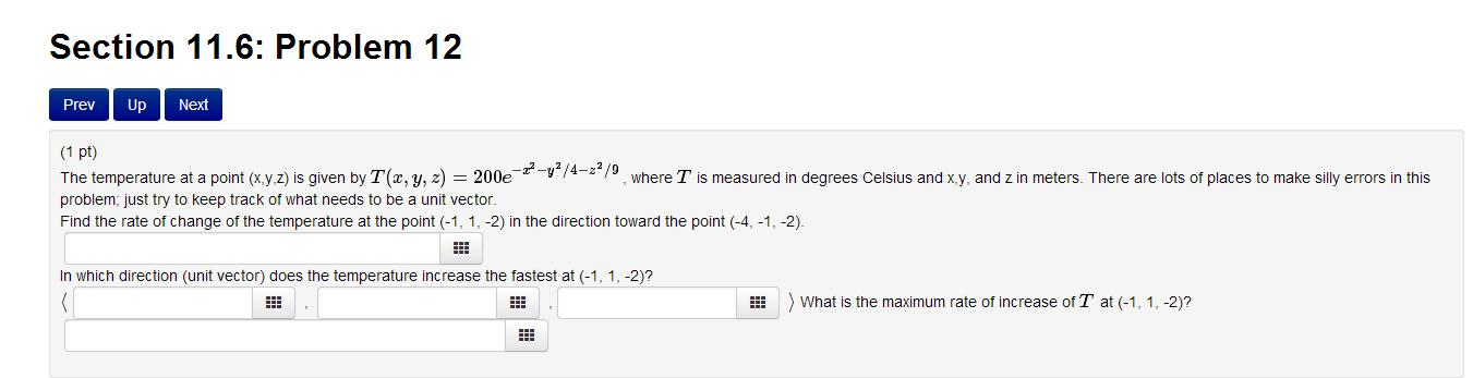 Solved Section 11.6: Problem 12 The temperature at a point | Chegg.com