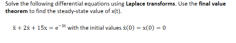 Solved Solve the following differential equations using | Chegg.com