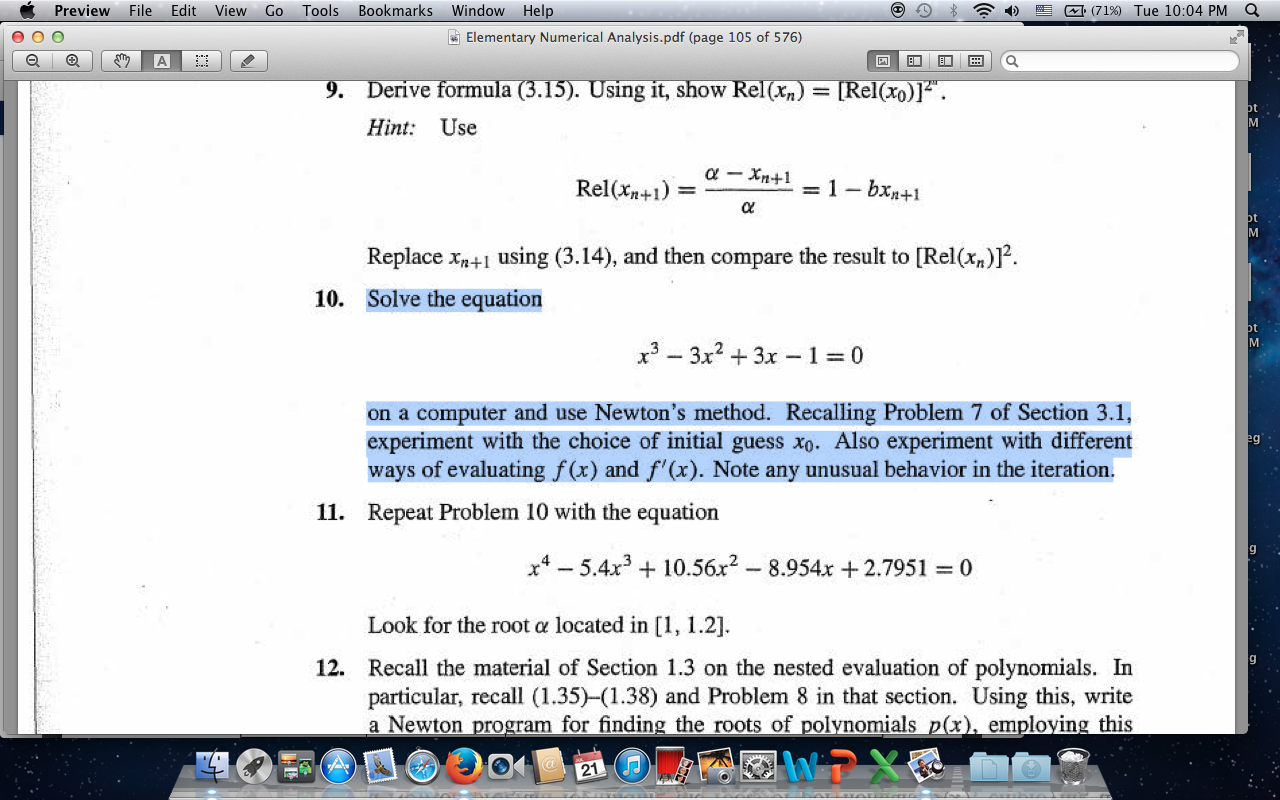 Solved Elementry Numerical Analysis , Problem#10 | Chegg.com