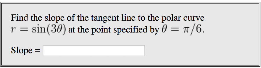 Solved Find the slope of the tangent line to the polar curve | Chegg.com