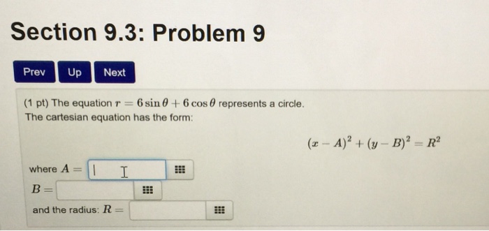 Solved The equation r = 6 sin theta + 6 cos theta represents | Chegg.com