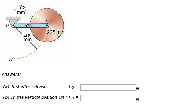 Solved The link OA and pivoted circular disk are released | Chegg.com