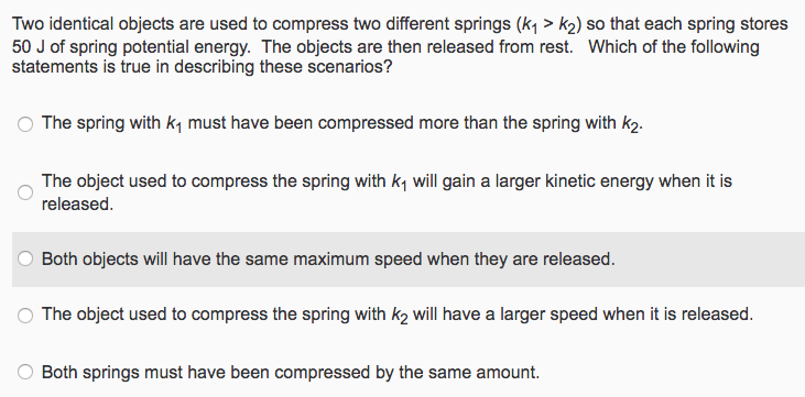 Solved Two identical objects are used to compress two | Chegg.com