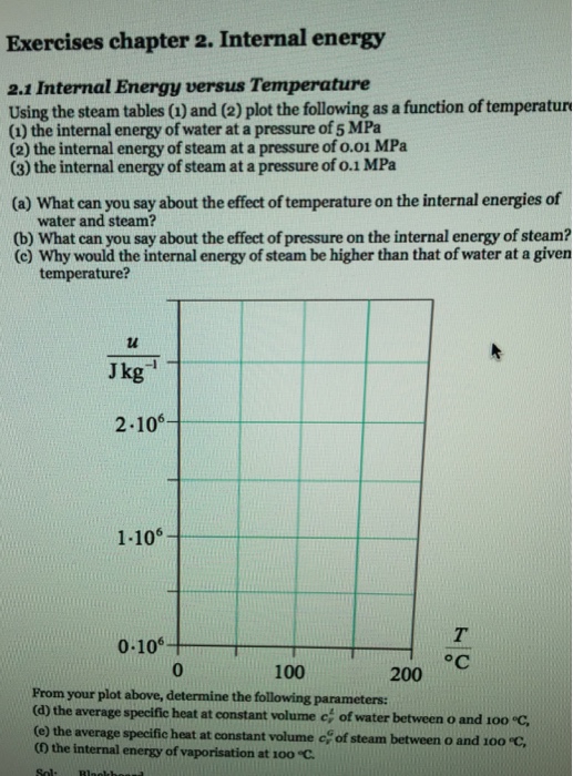 Solved Exercises chapter 2. Internal ene 2.1 Internal Energy | Chegg.com