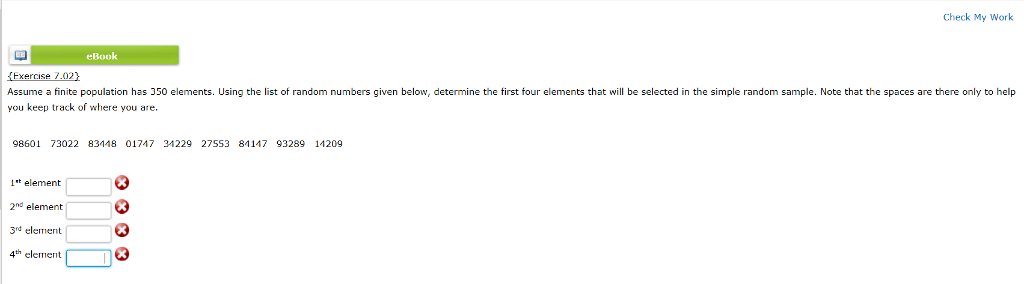 Solved Assume a finite population has 350 elements. Using | Chegg.com