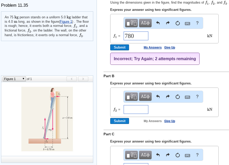 Solved Problem 11.35 An 75 kg person stands on a uniform 5.0 | Chegg.com