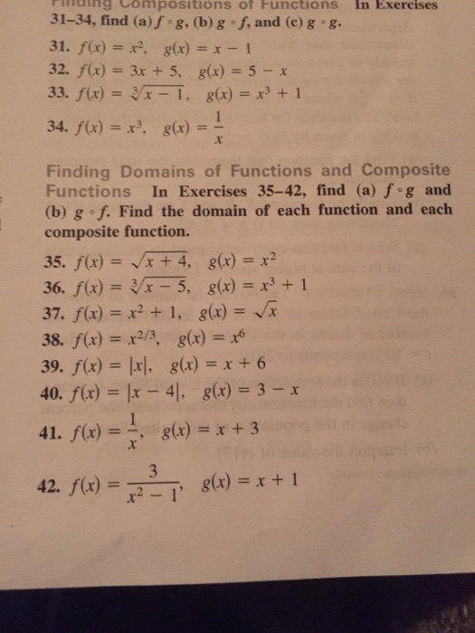 Solved Find (a) f o g, (b) g o f, and (c) g o g, f(x) = x^2, | Chegg.com