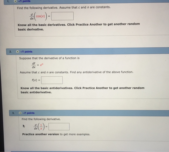 Solved Find the following derivative. Assume that c and n | Chegg.com