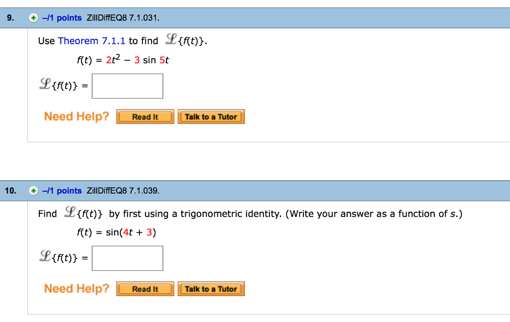 Solved Use Theorem 7.1.1 to find {f(t)}. f(t) = 2t^2 - 3 | Chegg.com