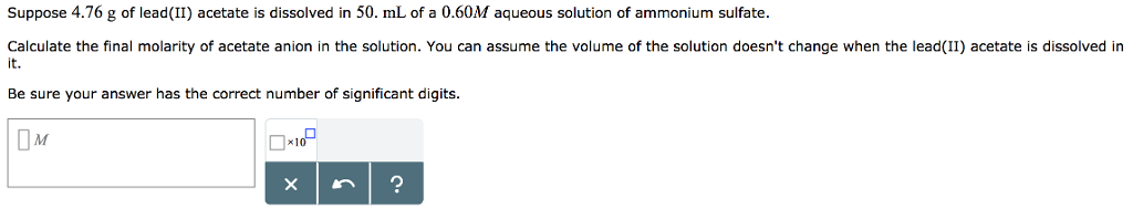 Solved of ammonium sulfate. Calculate the final molarity of | Chegg.com