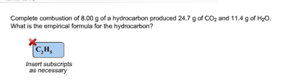Solved Complete combustion of 8.00 g of a hydrocarbon | Chegg.com