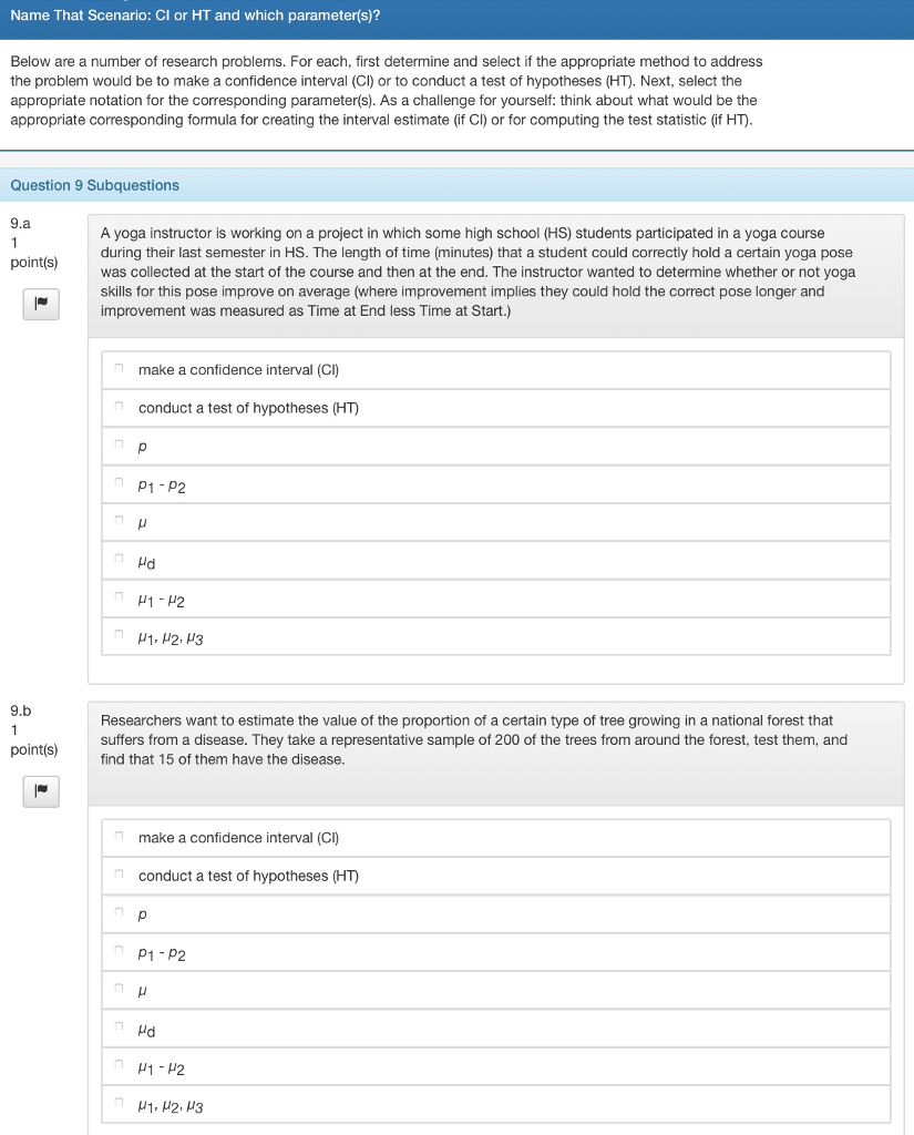 Solved Name That Scenario: Cl or HT and which parameter(s)? | Chegg.com