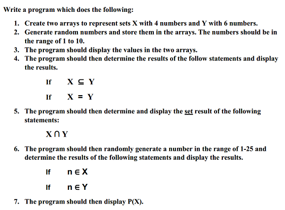 Solved Write a program which does the following: Create two | Chegg.com