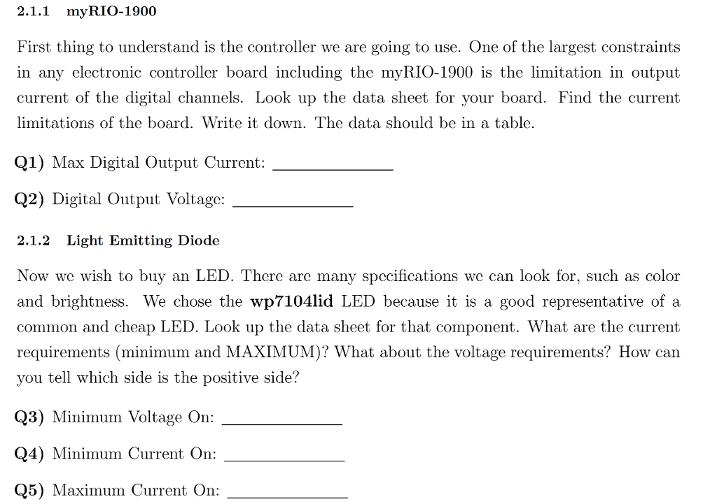 Solved 2.1.1 myRIO-1900 First thing to understand is the | Chegg.com