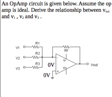 Solved An OpAmp circuit is given below. Assume the op amp is | Chegg.com