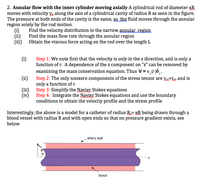 Solved 2. Annular flow with the inner cylinder moving | Chegg.com