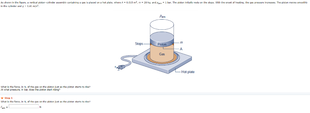 Solved As shown in the figure, a vertical piston-cylinder | Chegg.com