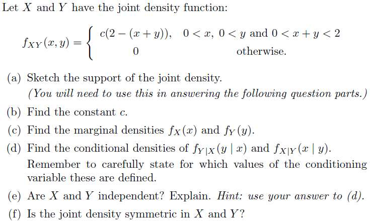Solved Let X and Y have the joint density function (2 (), | Chegg.com