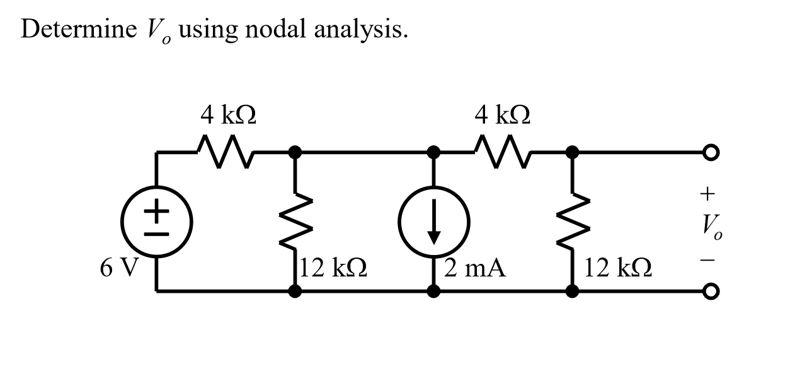 Solved Determine V_o using nodal analysis. | Chegg.com