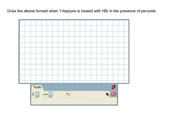 Solved Draw the alkene formed when 1-heptyne is treated with | Chegg.com