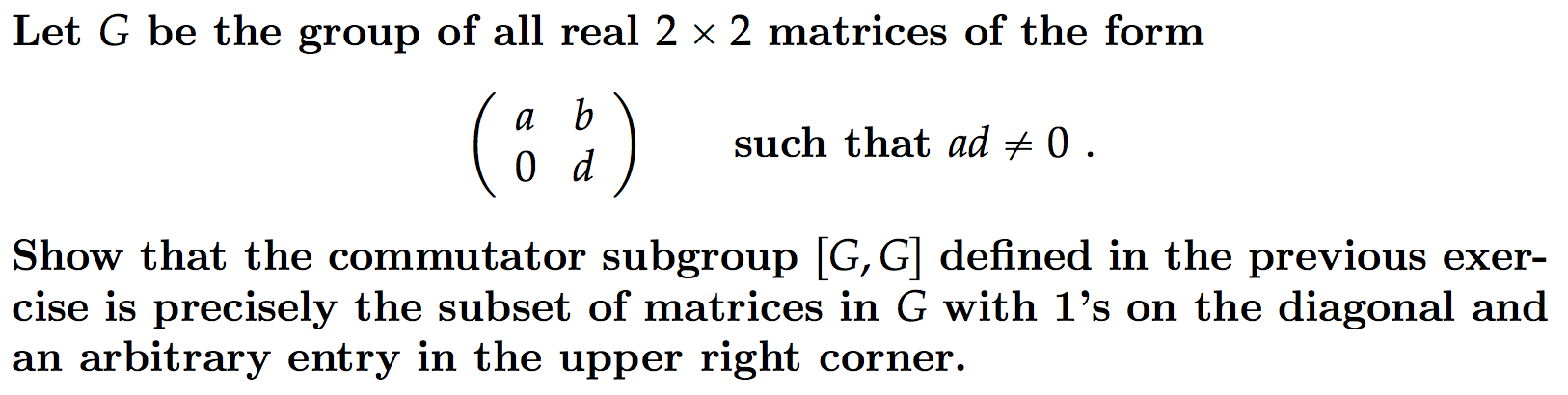 Solved Commutator Subgroup Matrix The Commutator Subgroup
