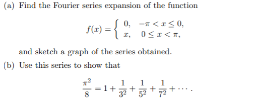 Solved (a) Find the Fourier series expansion of the function | Chegg.com
